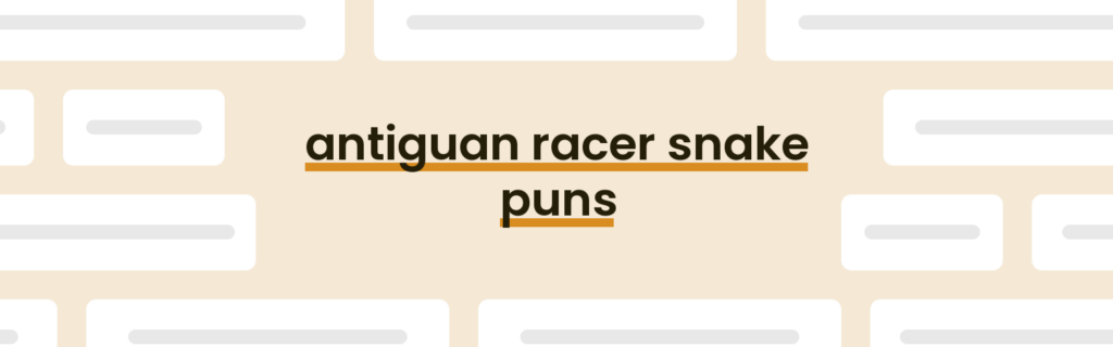 21 Best Antiguan Racer Snake Puns for 2025 [Updated June] - PunPress